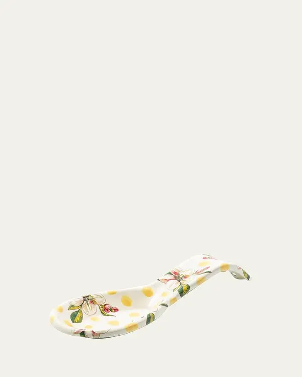 MACKENZIE-CHILDS Wildflowers Yellow Enamel Spoon Rest