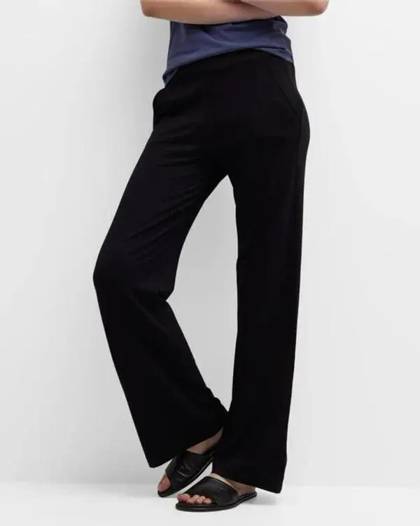 Majestic Filatures French Terry Wide-leg Trousers - Black