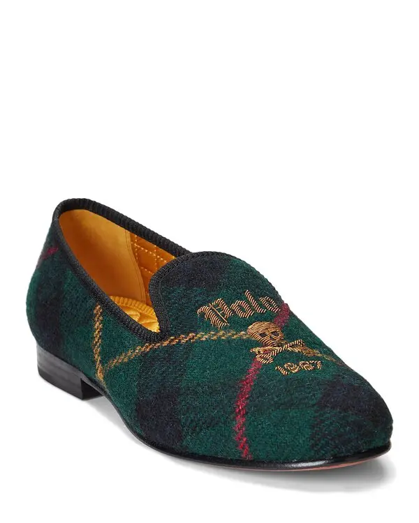 Polo Ralph Lauren Paxton Crest Velvet Slipper - Keys  Skull/green