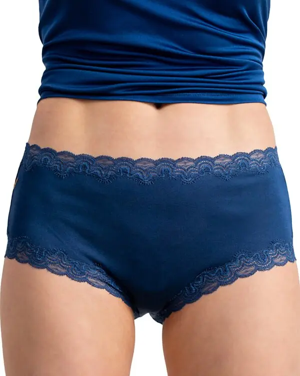 Uwila Warrior Silk Lace Trim Briefs - Blue