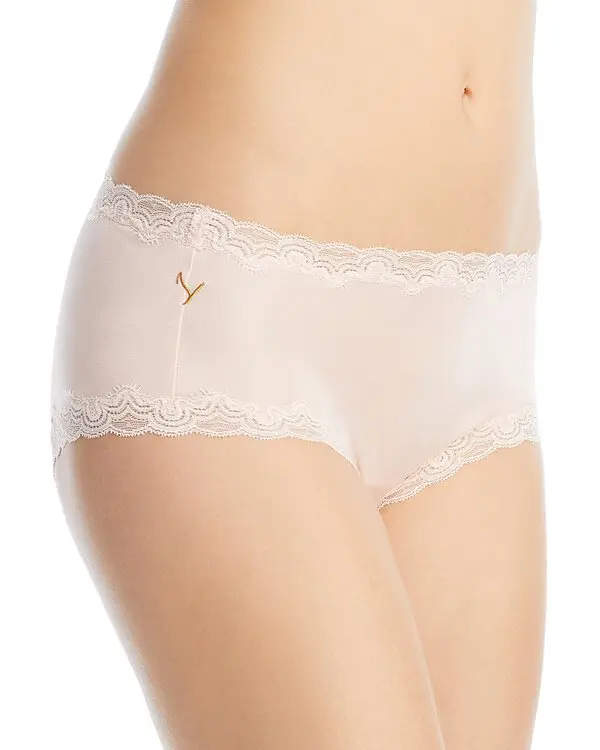 Uwila Warrior Silk Lace Trim Briefs - Rose Quartz