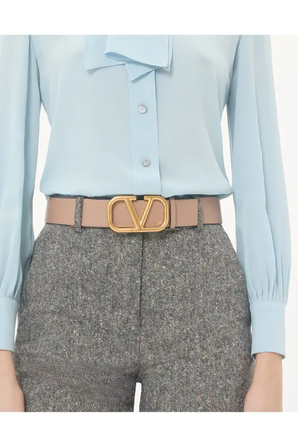Valentino Garavani Reversible Vlogo Signature Belt - Natural