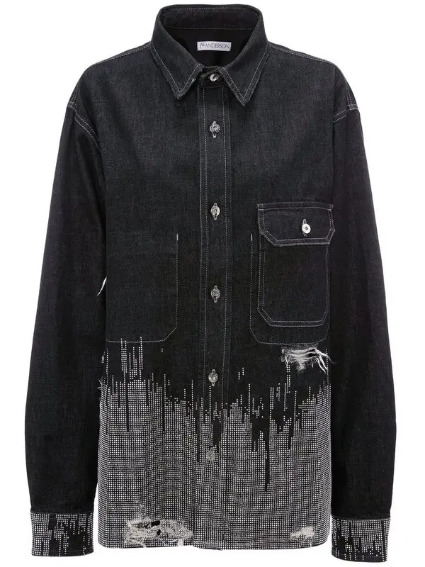 JW Anderson Studded Denim Shirt - Grey