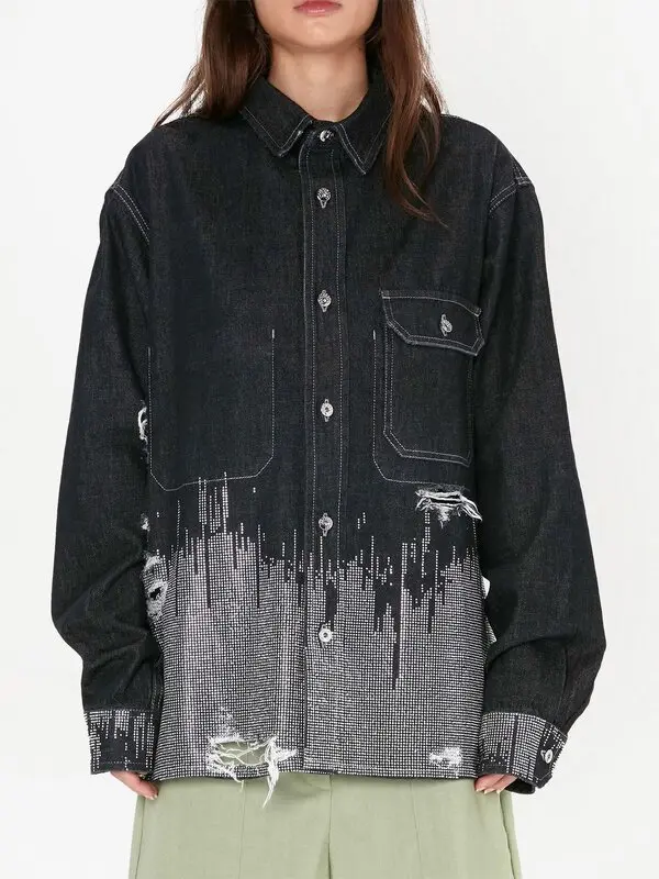 JW Anderson Studded Denim Shirt - Grey