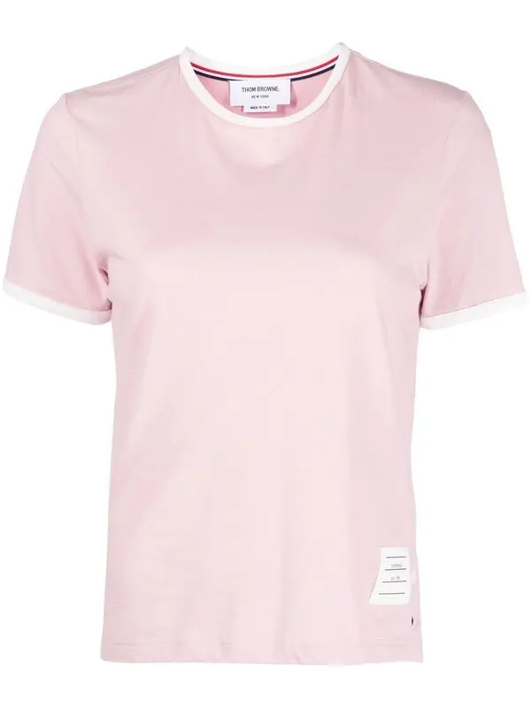 Thom Browne Contrast-trim T-shirt - Pink