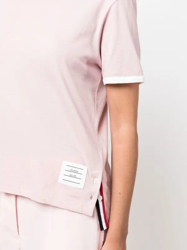 Thom Browne Contrast-trim T-shirt - Pink