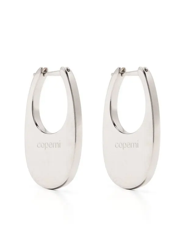 Coperni Medium Swipe Logo Earrings - Silver