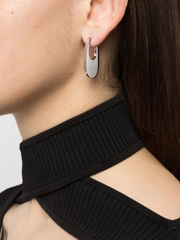 Coperni Medium Swipe Logo Earrings - Silver