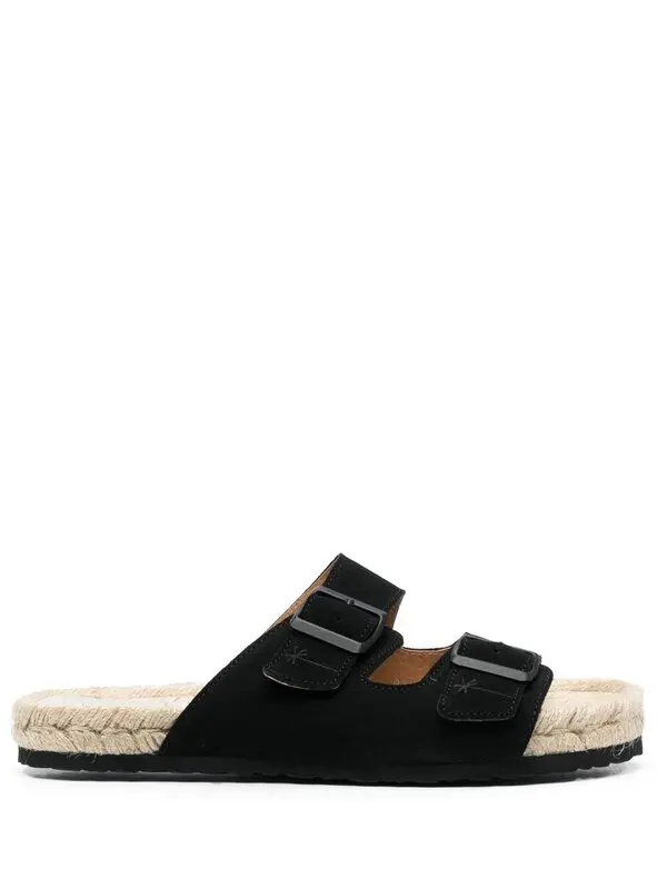 Manebí Buckled Espadrille Sandals - Black