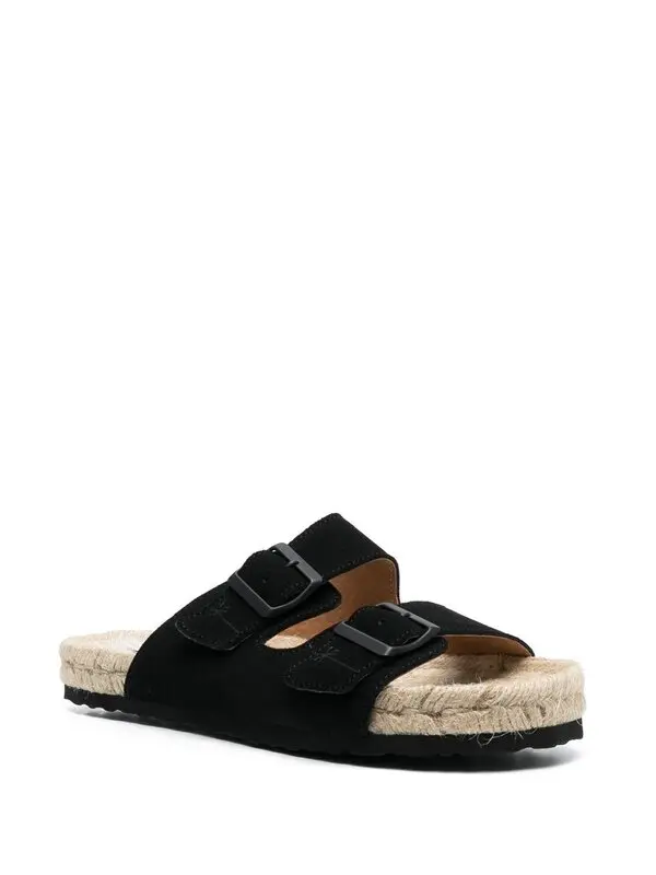 Manebí Buckled Espadrille Sandals - Black