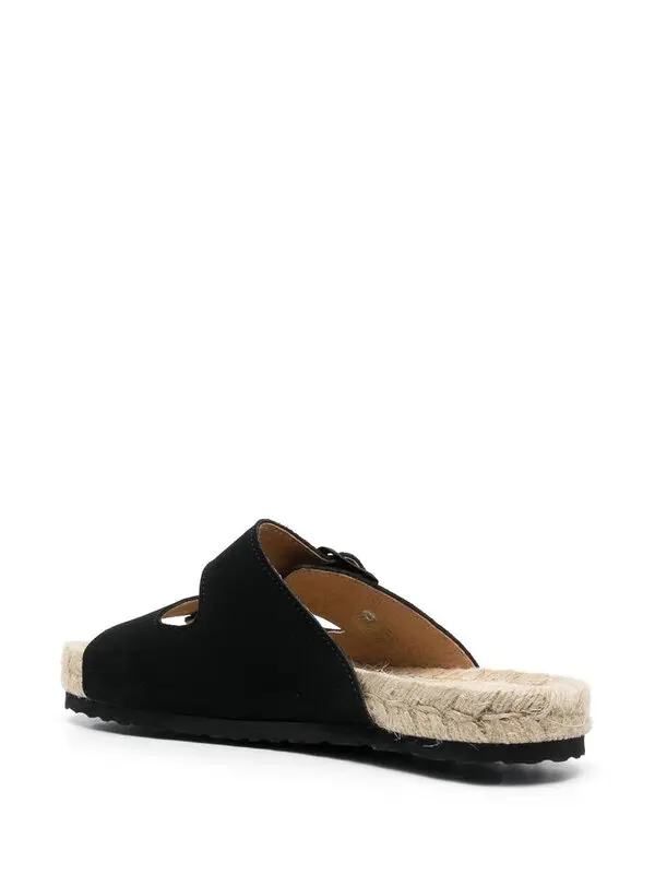 Manebí Buckled Espadrille Sandals - Black