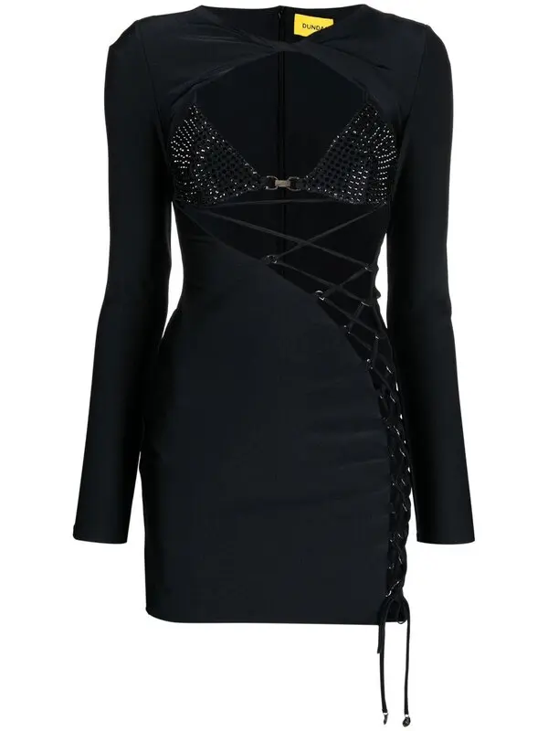Dundas Lace-up Mini Dress