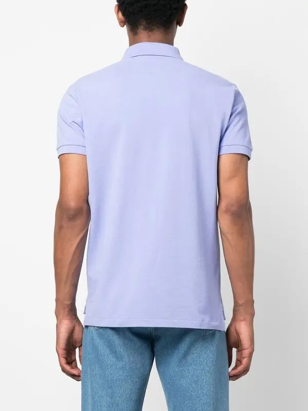 Polo Ralph Lauren Embroidered-logo Short-sleeved Polo Shirt - Blue