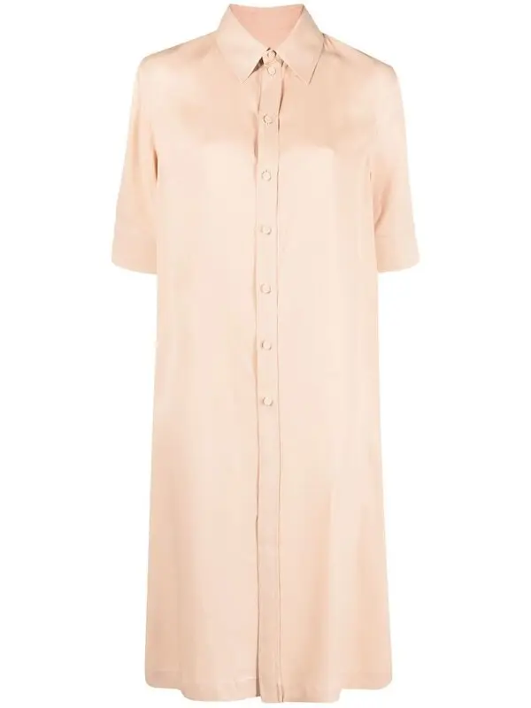 JIL SANDER Short-sleeve Midi Shirt Dress - Neutrals
