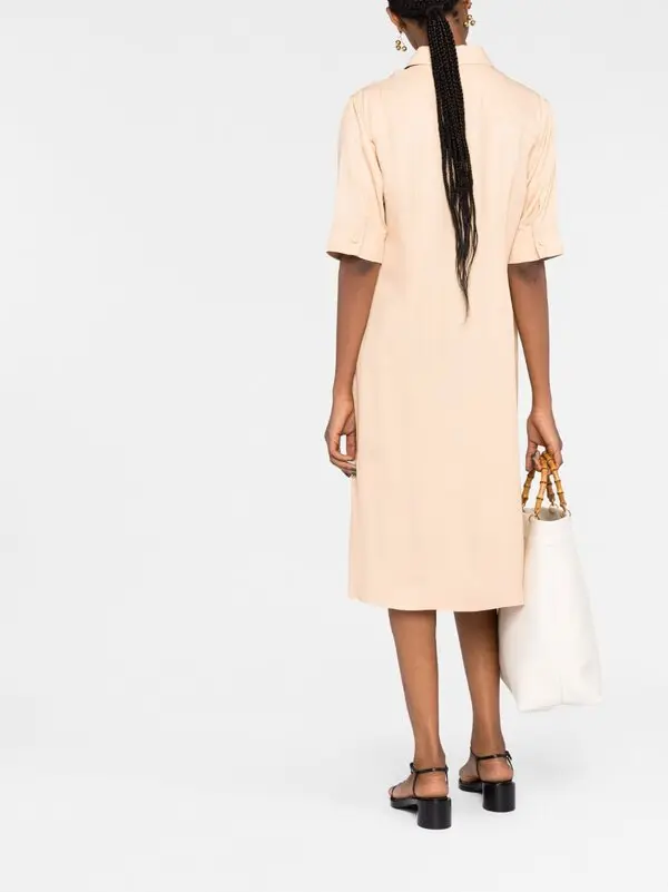 JIL SANDER Short-sleeve Midi Shirt Dress - Neutrals