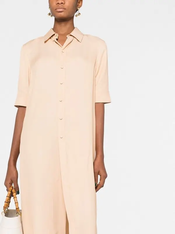 JIL SANDER Short-sleeve Midi Shirt Dress - Neutrals
