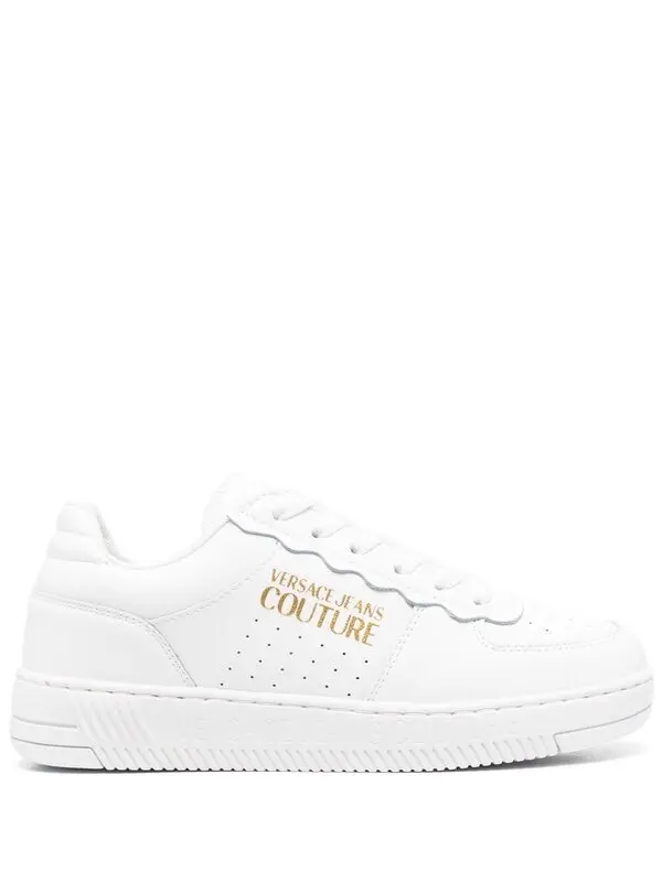 Versace Logo-print Leather Sneakers