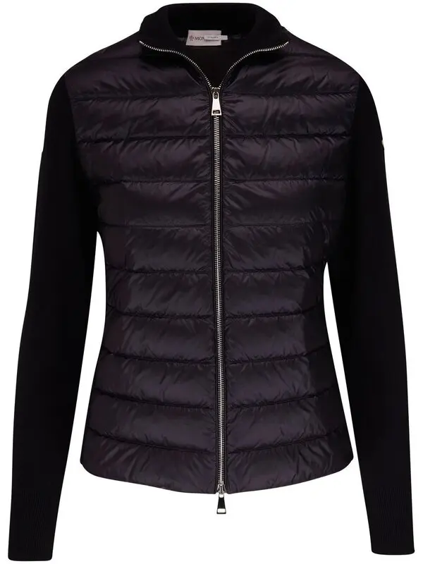 Moncler Quilted Zip-up Jacket - Black