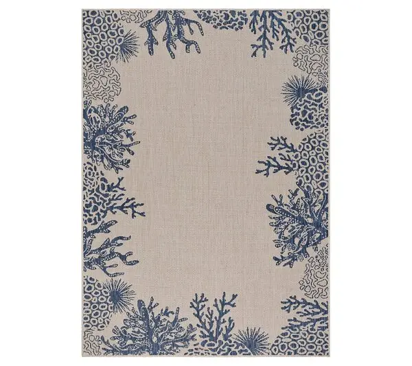 HOMEROOTS 22x36 Reef Border Scatter Rug - One-color