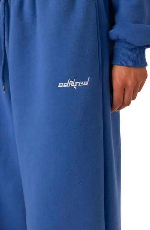 EDIKTED Breanna Low Rise Wide Leg Sweatpants - Blue