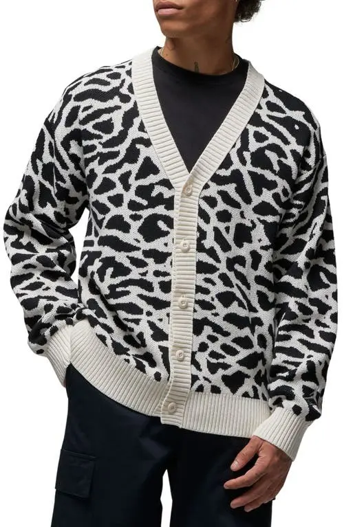 JORDAN Elephant Pattern Cardigan - Phantom/black