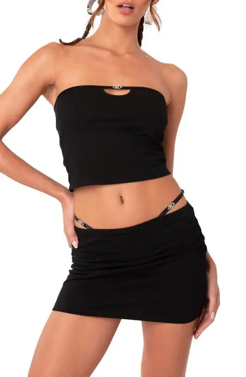 EDIKTED Cutout Tube Top - Black