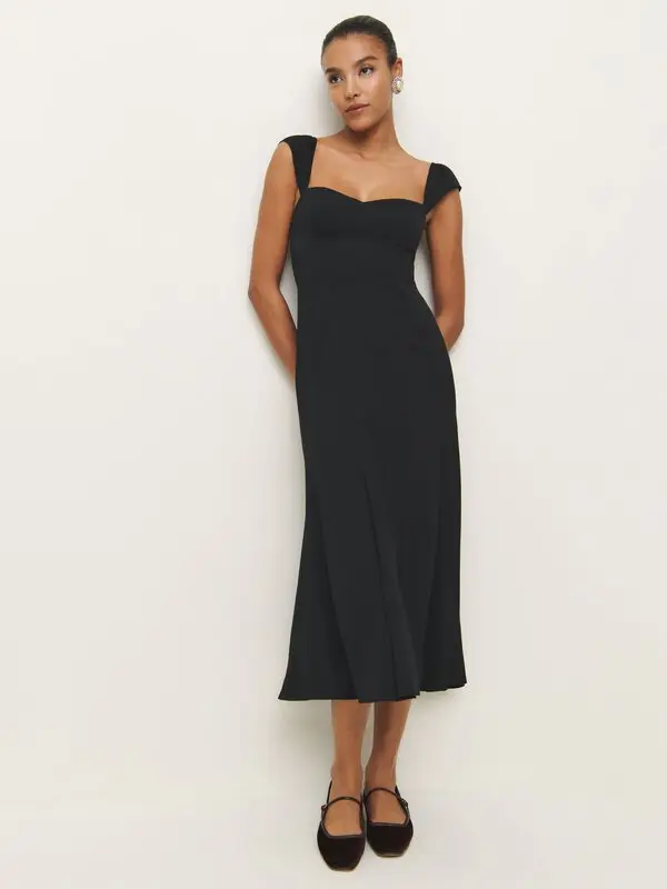 REFORMATION Bryson Midi Dress - Black