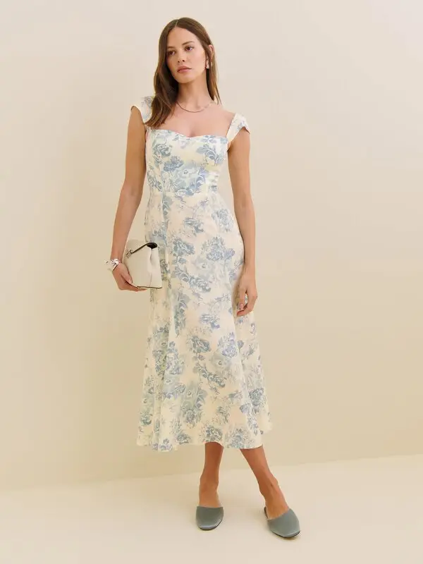 REFORMATION Bryson Midi Dress - Ivory