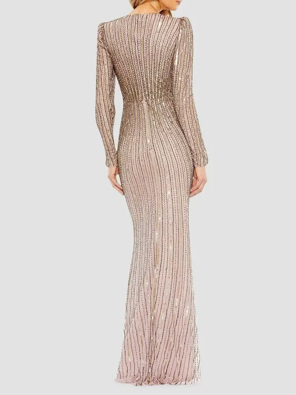 Mac Duggal Embellished Knotted Column Gown