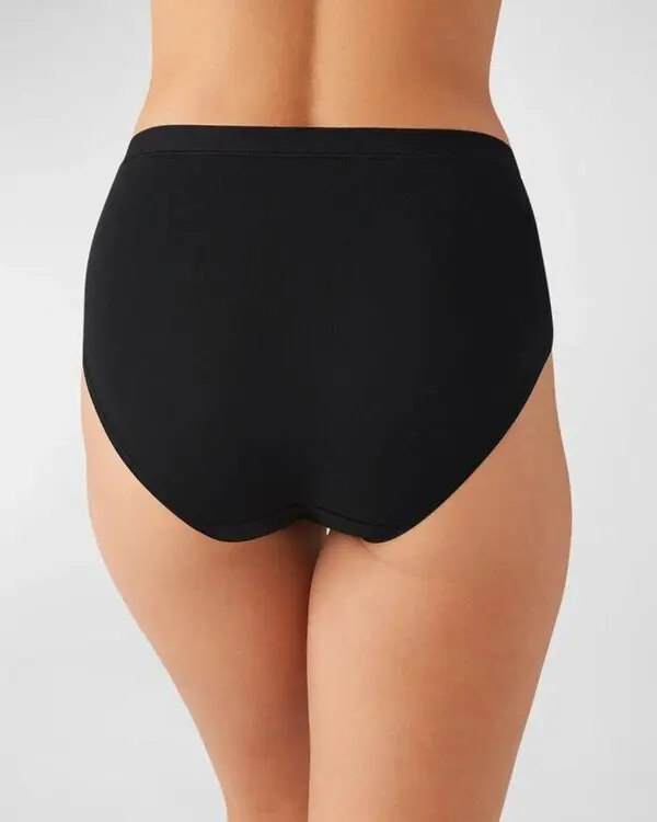 Wacoal Understated High-rise Stretch Cotton Briefs - Black