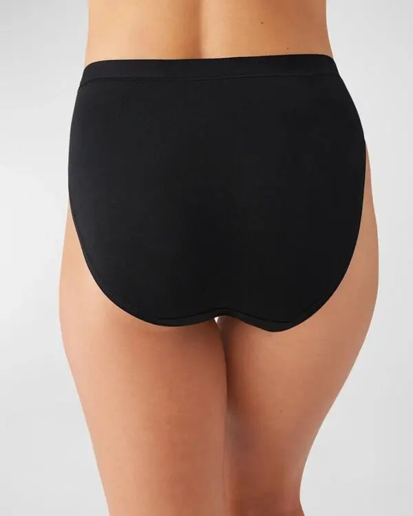 Wacoal Understated High-cut Stretch Cotton Briefs - Black