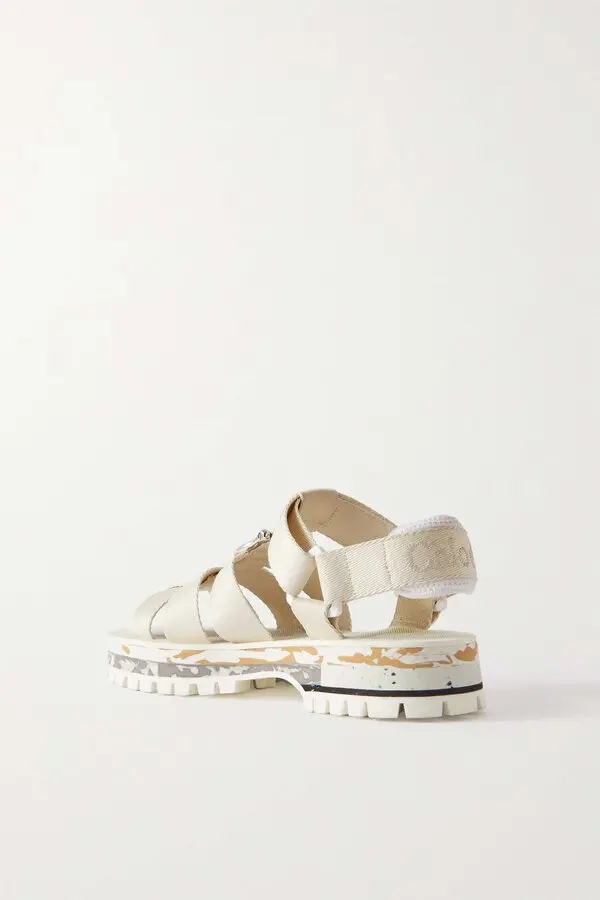 Chloé Net Sustain Nikie Embellished Webbing Flatform Sandals