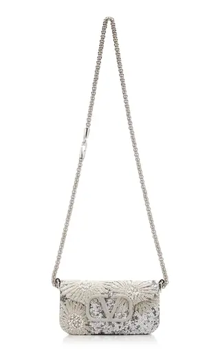 Valentino Garavani Loco Metallic Daisy Small Shoulder Bag