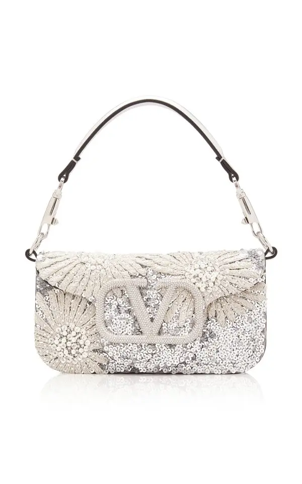 Valentino Garavani Loco Metallic Daisy Small Shoulder Bag