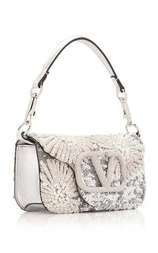 Valentino Garavani Loco Metallic Daisy Small Shoulder Bag