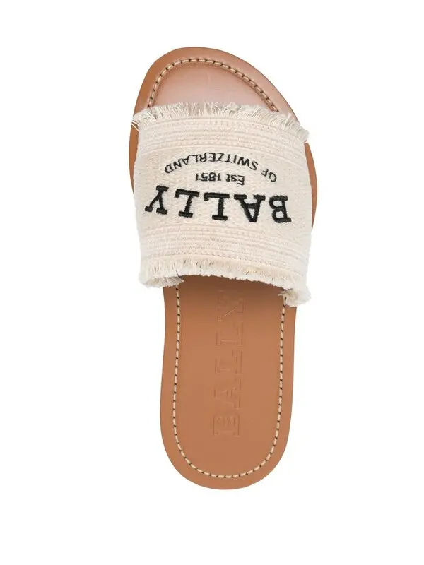 Bally Logo-embroidered Slide Sandals - Neutrals