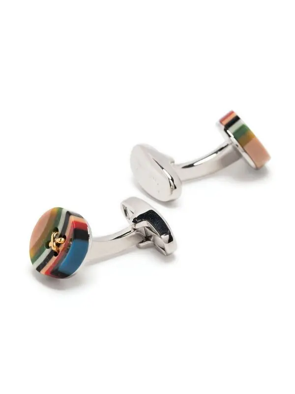 Paul Smith Plaque-detail Metallic Cufflinks