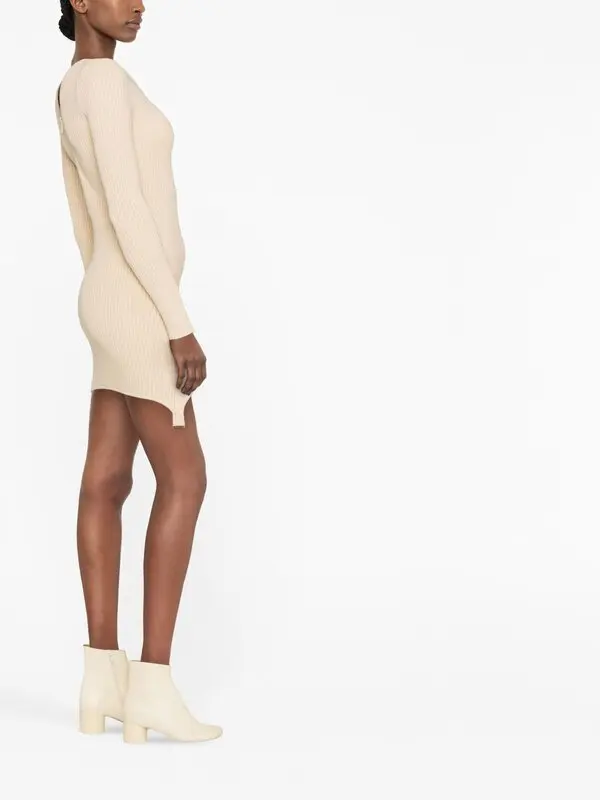 COURREGES Ribbed-knit Zip-up Dress