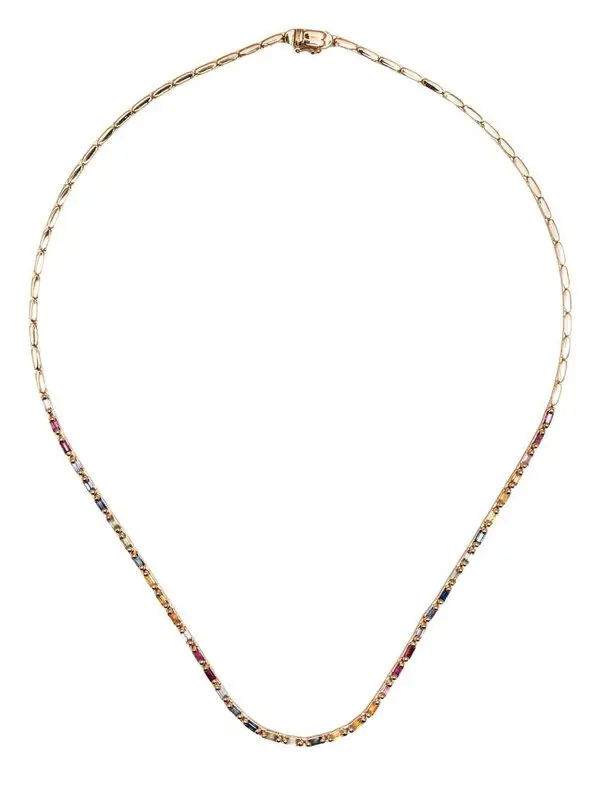 SUZANNE KALAN 18kt Rose Sapphire Tennis Necklace - Gold