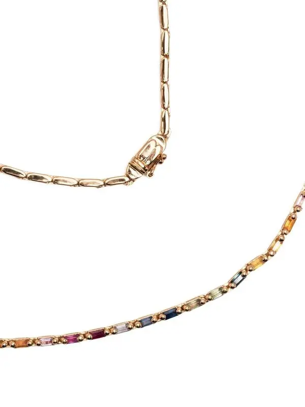 SUZANNE KALAN 18kt Rose Sapphire Tennis Necklace
