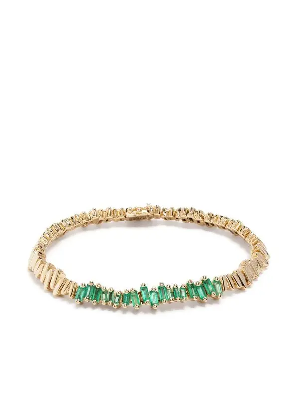 SUZANNE KALAN 18kt Yellow Gold Emerald Bracelet - Green
