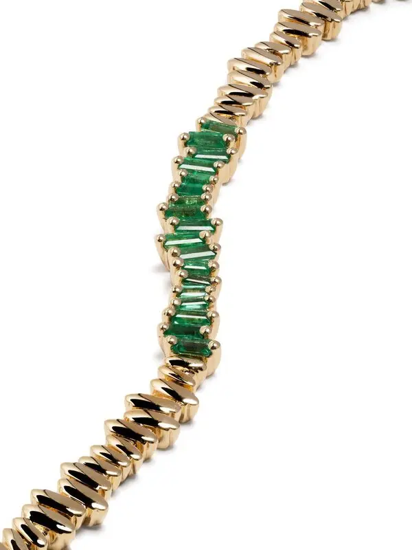 SUZANNE KALAN 18kt Yellow Gold Emerald Bracelet - Green