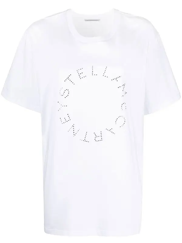 Stella McCartney Rhinestone-logo T-shirt - White