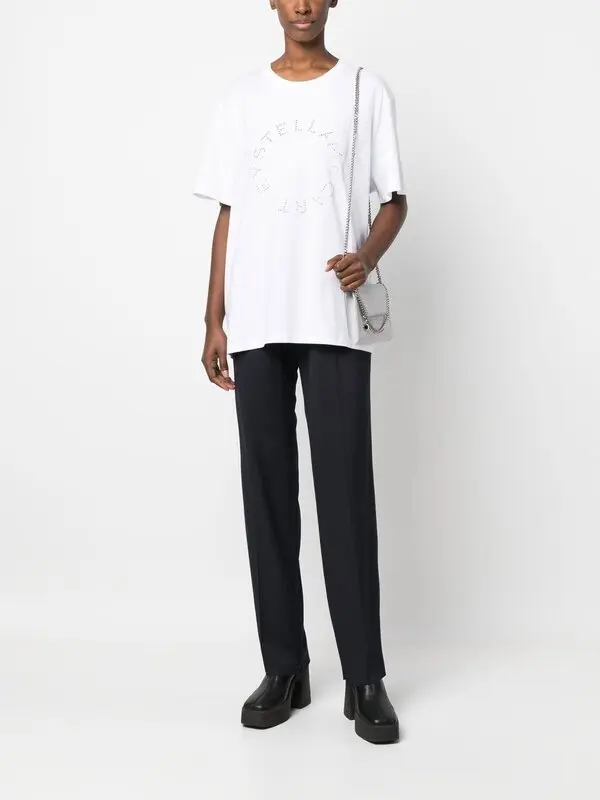 Stella McCartney Rhinestone-logo T-shirt - White