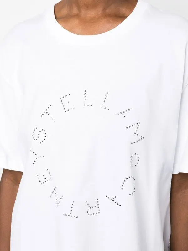Stella McCartney Rhinestone-logo T-shirt - White