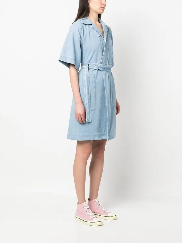 Kenzo Tied-waist Denim Wrap Dress
