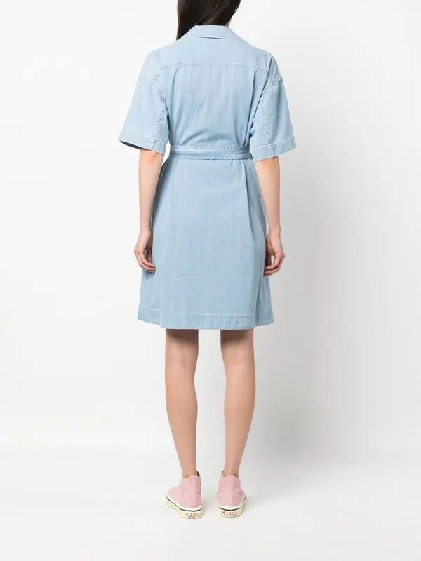 Kenzo Tied-waist Denim Wrap Dress