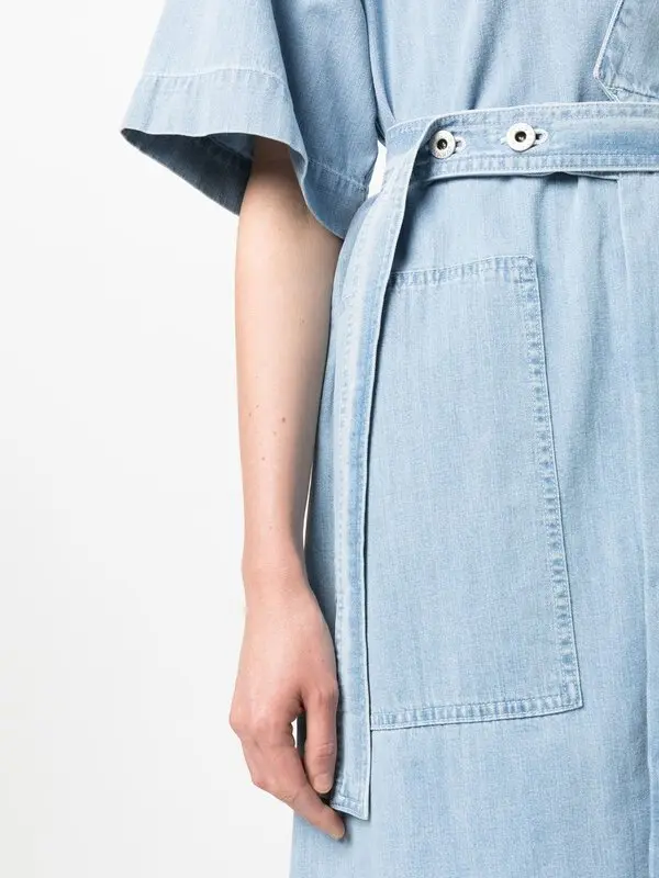 Kenzo Tied-waist Denim Wrap Dress
