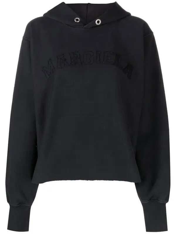 MAISON MARGIELA Logo-embroidered Hoodie - Grey