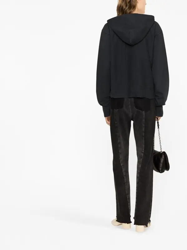 MAISON MARGIELA Logo-embroidered Hoodie - Grey